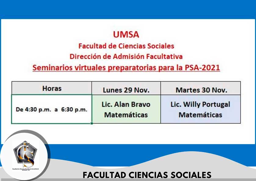 Inicio - Facultad de Ciencias Sociales - Universidad Mayor de San Andrés
